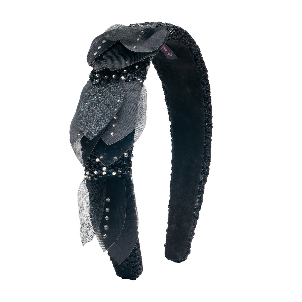 35 mm bohemian silk fabric hair band decorated with European crystals ...